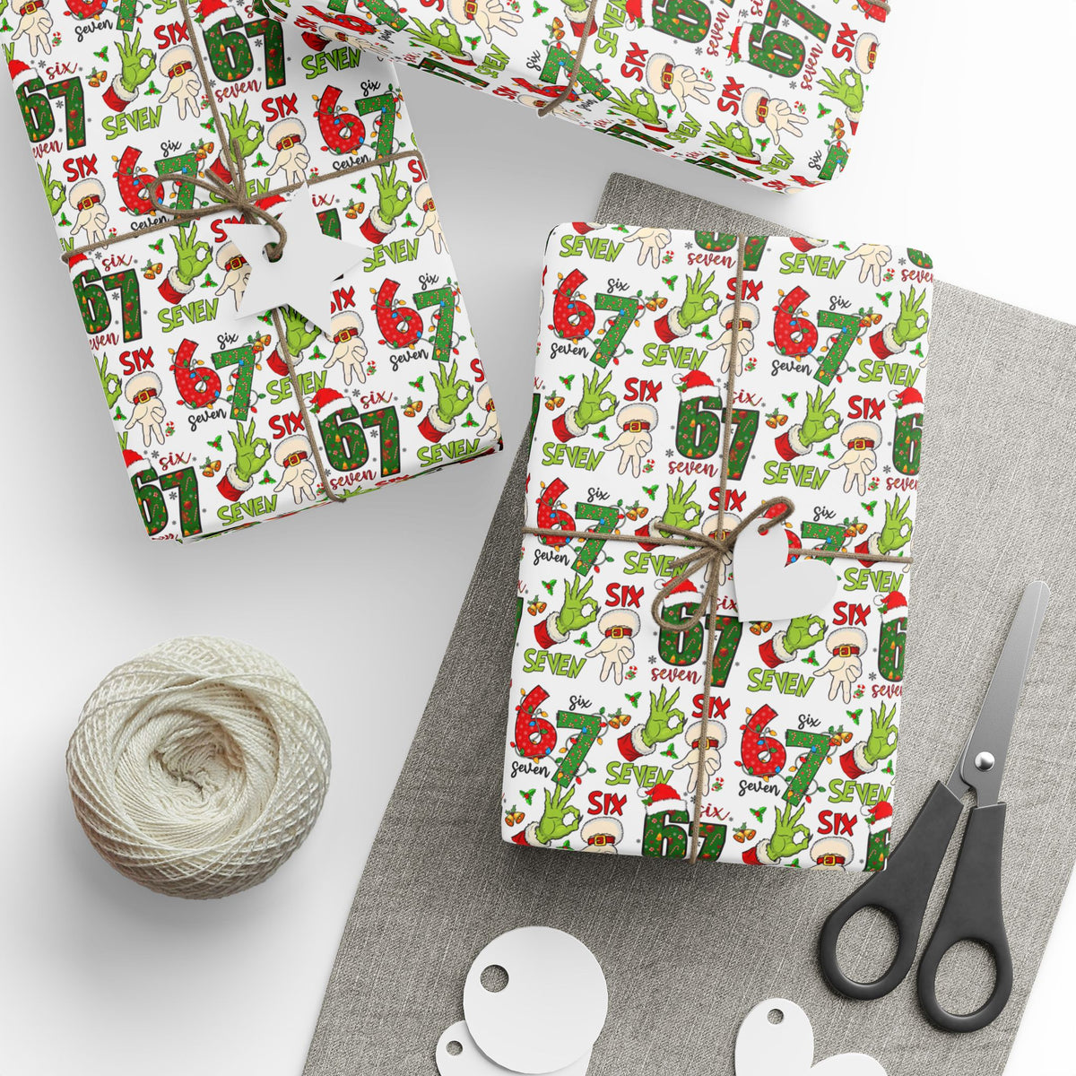 Funny Grinchy 67 Wrapping Paper custom funny middle school kids wrappi ...