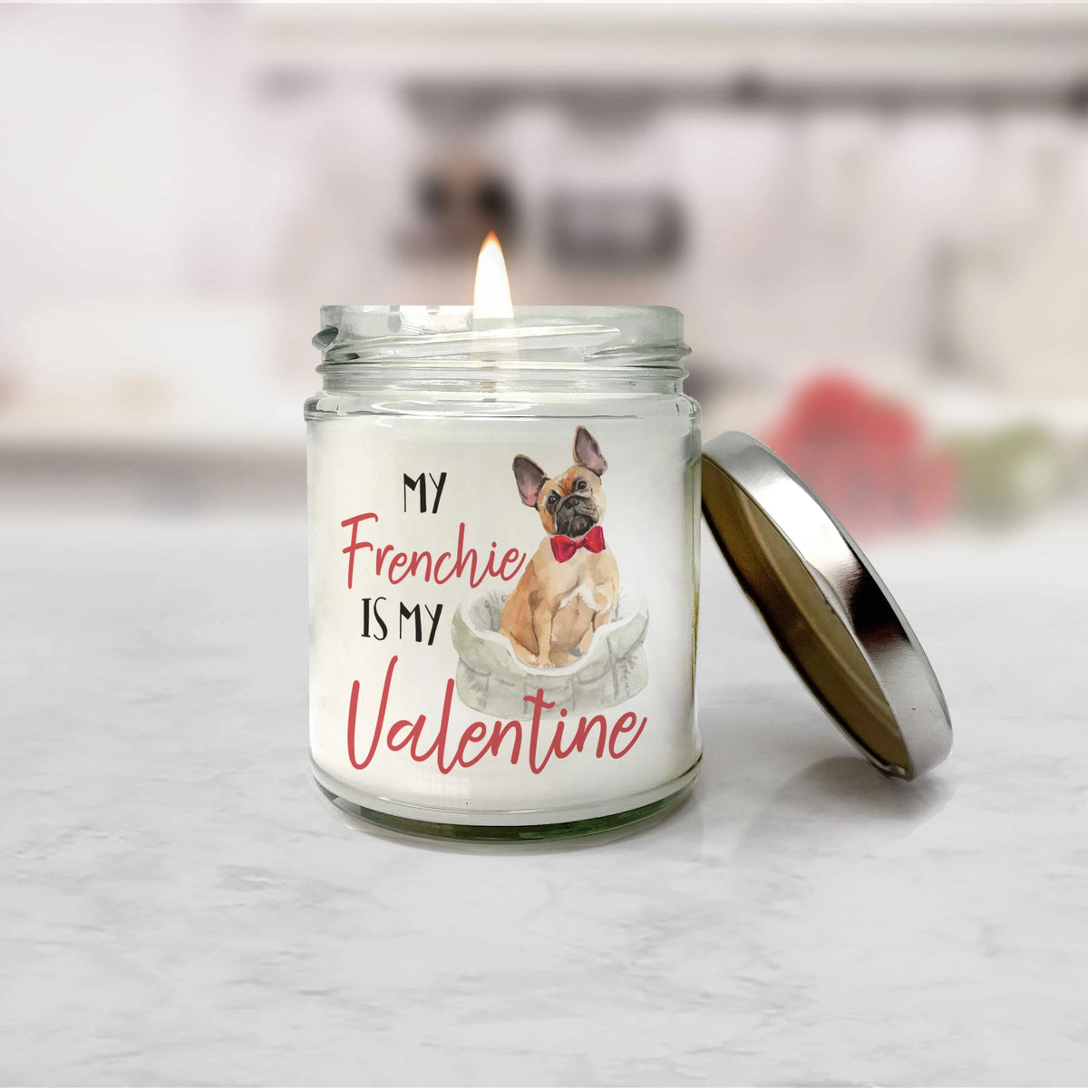 Valentine's Day Candle | my frenchie is my valentine | french bulldog ...