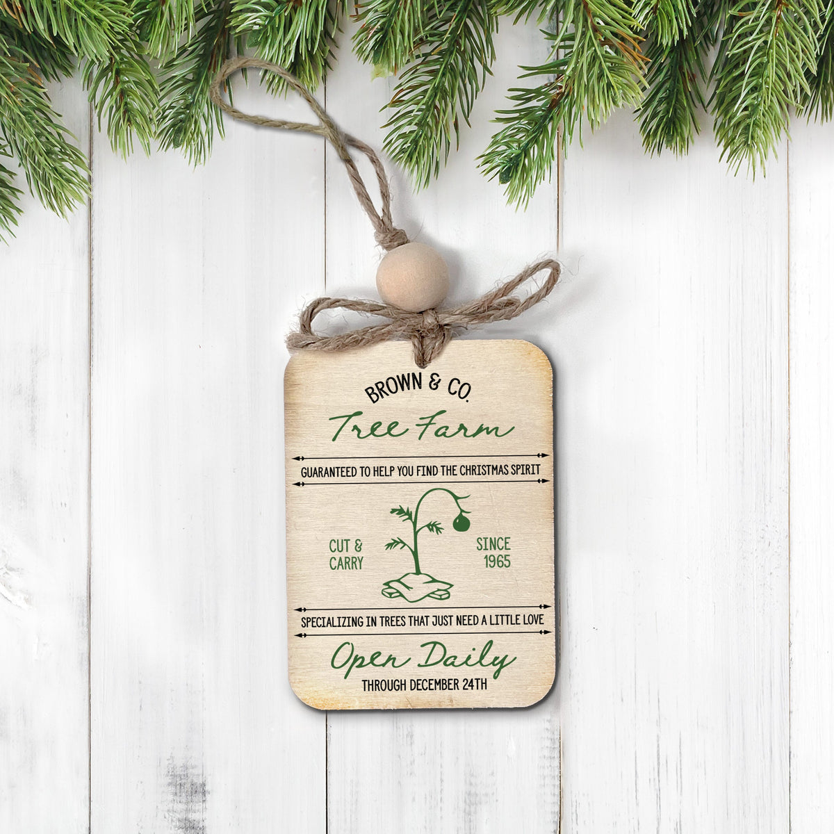 Charlie Brown Inspired Tree Farm Rustic Wood Ornament – The Mash Pit