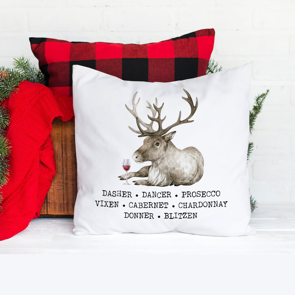 Funny Holiday Reindeer Throw Cover Wine Inspired Christmas Theme – The ...